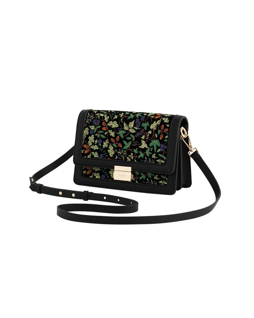 Fable England Embroidered Fold Over Bag in Black | Lyst