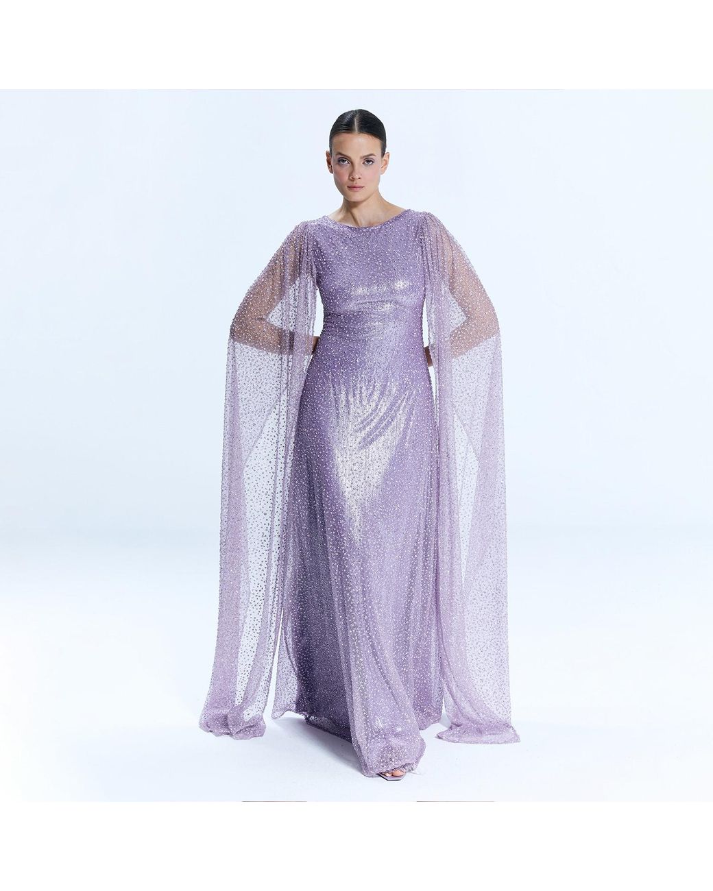 Nur Karaata La Mamounia Gown Dress in Purple | Lyst