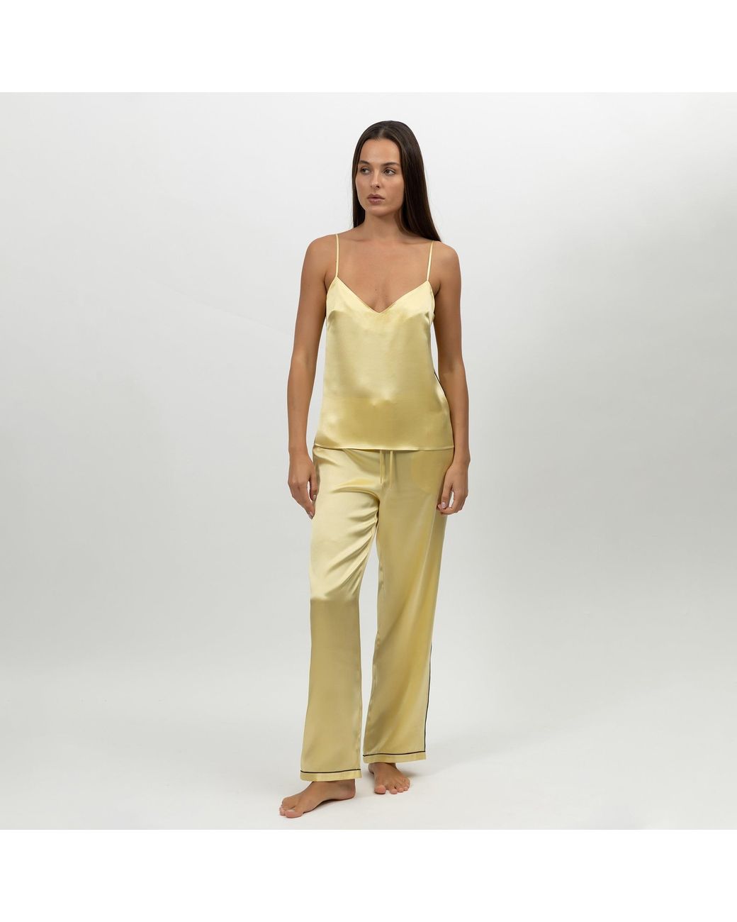 Nokaya The Lady Silk Pants Panna Cotta in Yellow | Lyst