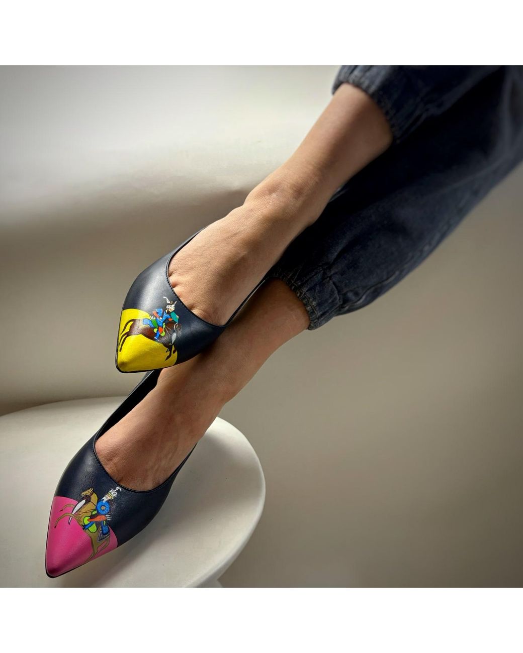 Nafari Moda Shahnameh Low Block Pumps in Black | Lyst