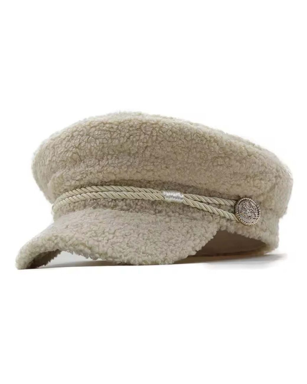 Chanel Joan Elkayam Neutrals Cream Boucle Baker Boy Hat in Gray | Lyst