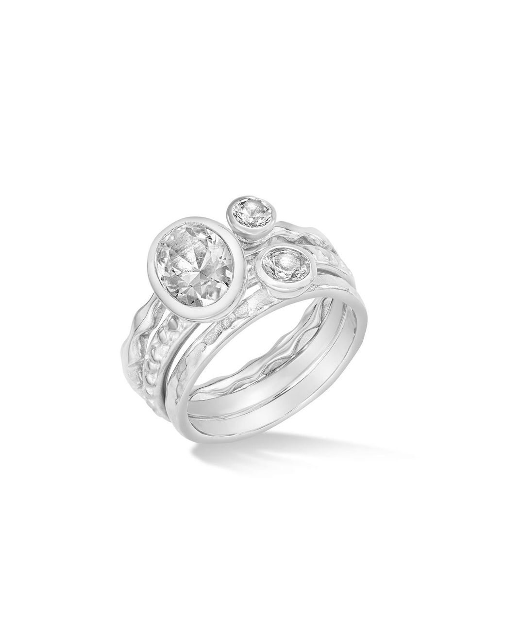 Dower & Hall Ice Twinkle Stacking Rings Set in Metallic | Lyst UK