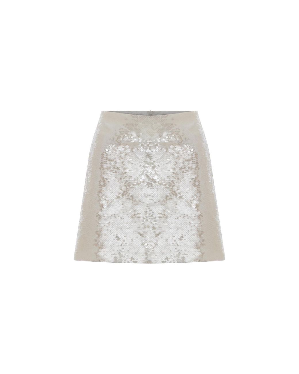 NAZLI CEREN Marde A-Line Sequin Mini Skirt in White | Lyst