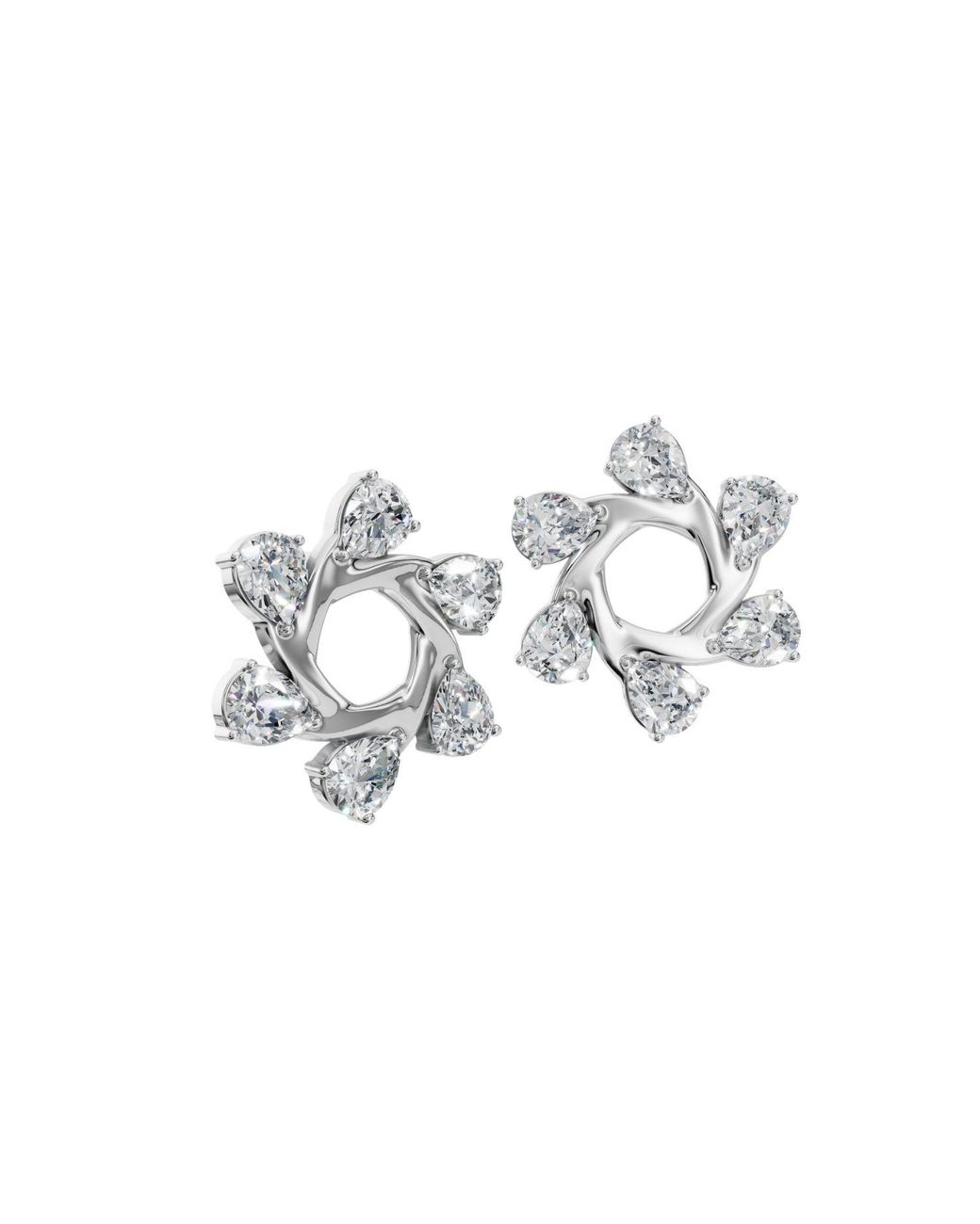 Aya Fine Jewelry Fourteen Kt Flora Luxe Diamond Stud Earrings in ...