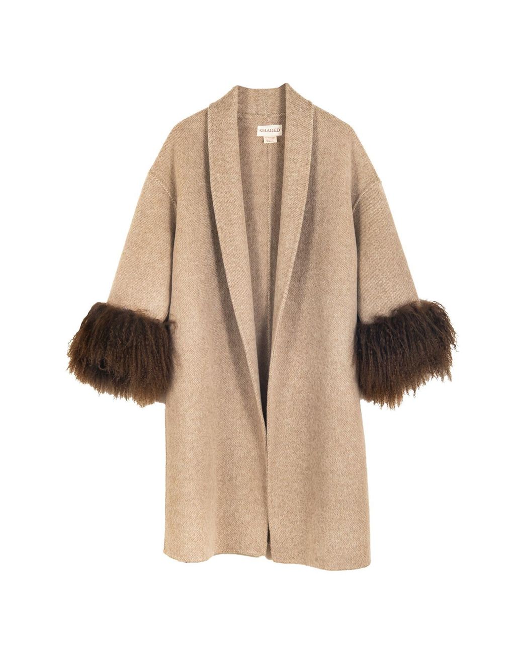 Shaded the Label Neutrals The Perran Camel Wool & Mongolian Shearling ...