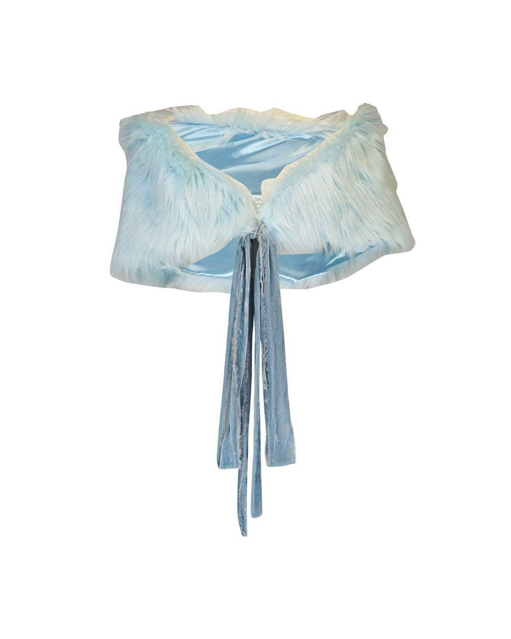 Jennafer Grace Ice Faux Fur Velvet Knot Stole in Blue | Lyst UK