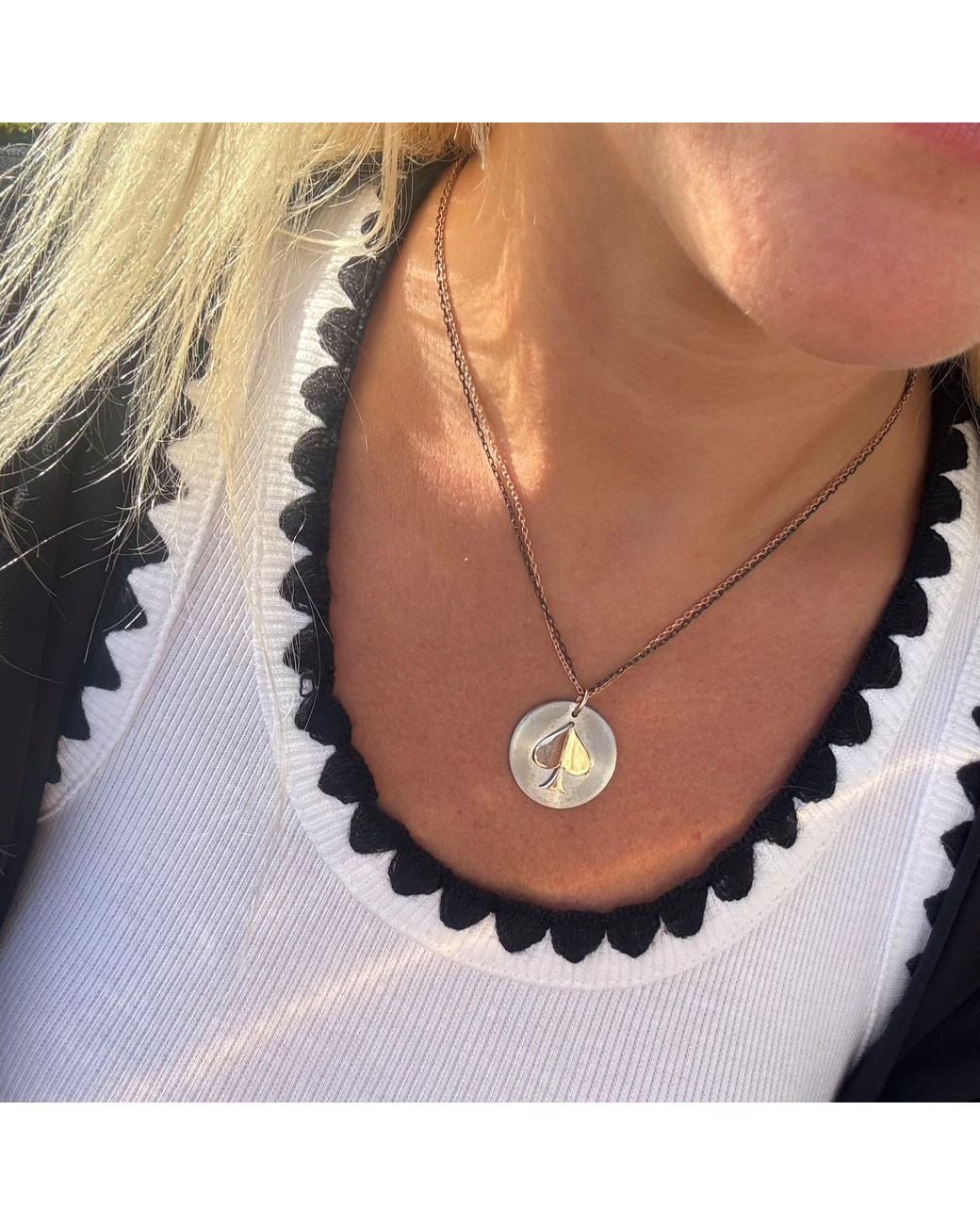 Ecce | Artisan Diamonds 14K Solid Queen Of Spades Necklace in Metallic ...