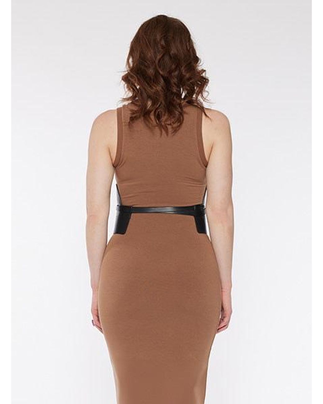 Circular Path Pecan Cut Out Corset Belt in Brown | Lyst