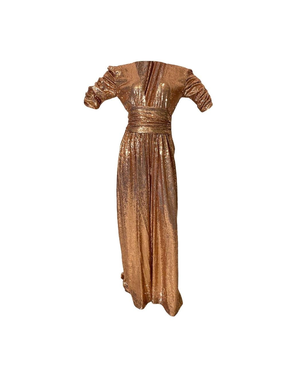 Julia Clancey Rose Sequin Palazzo Jumpsuit Set in Brown | Lyst
