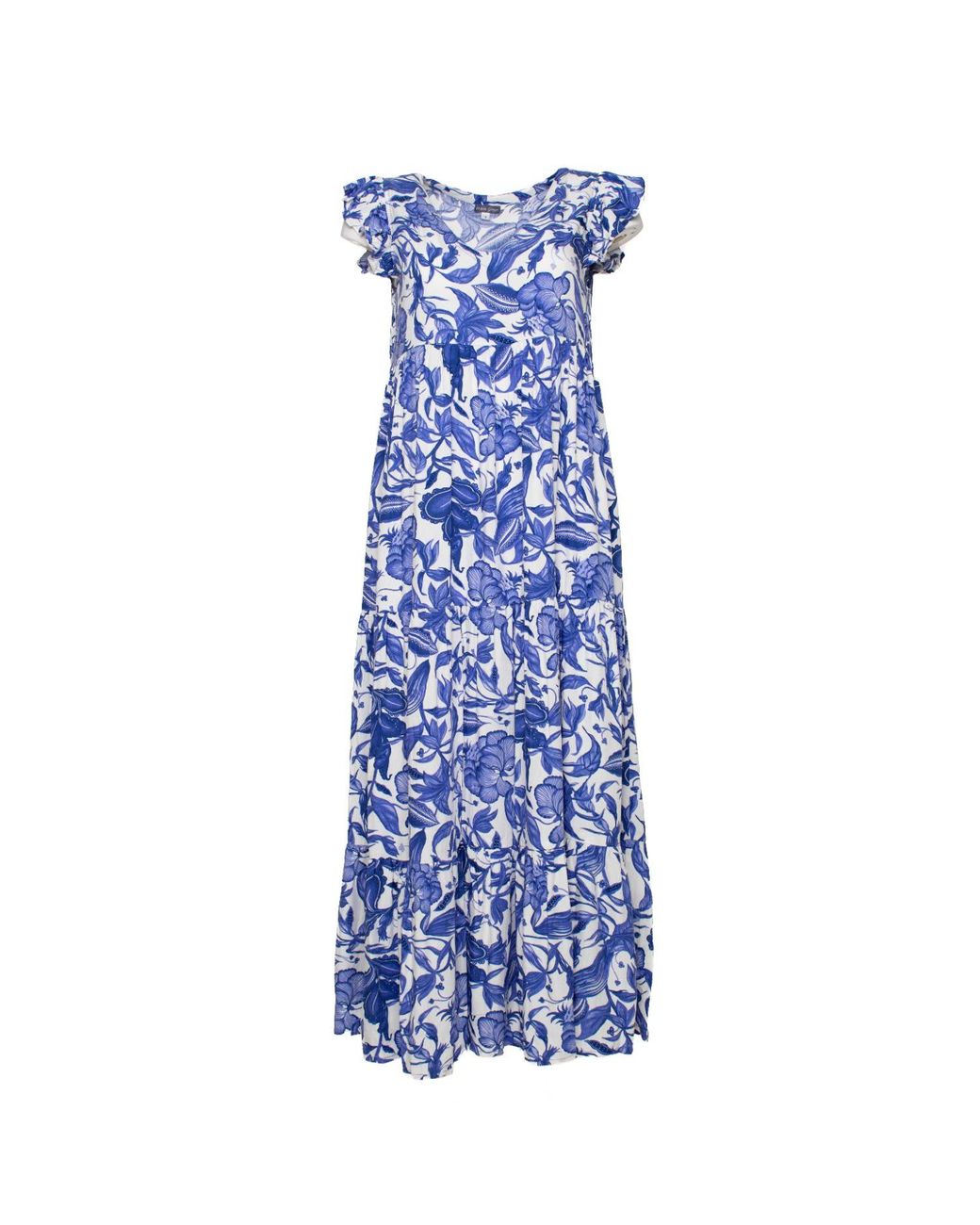 White Ginger Astrid Maxi Dress in Blue | Lyst