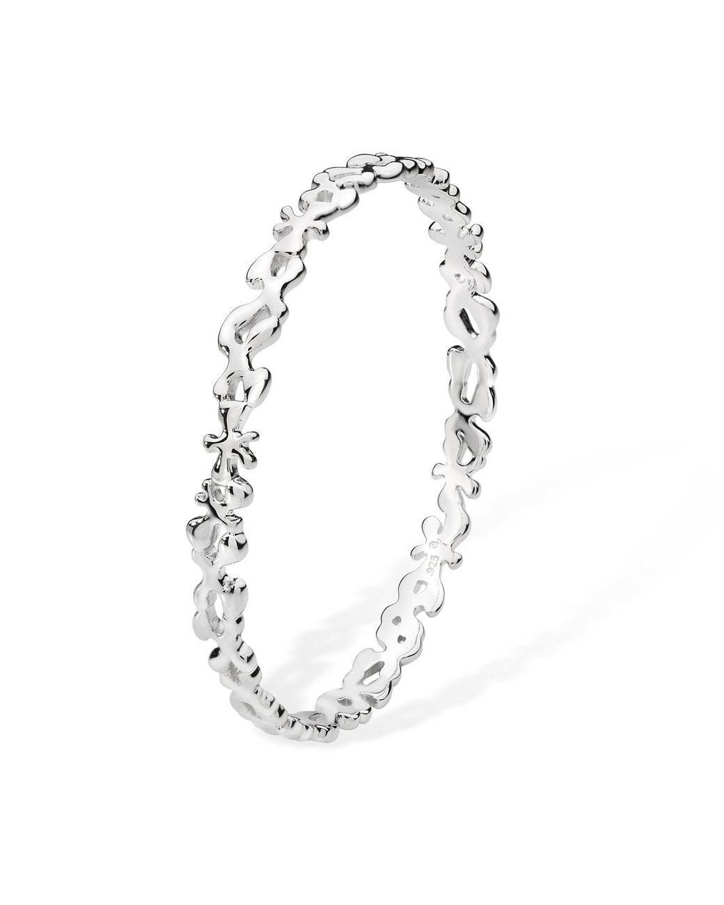 Lucy Quartermaine Sterling Thin Splash Bangle in White | Lyst
