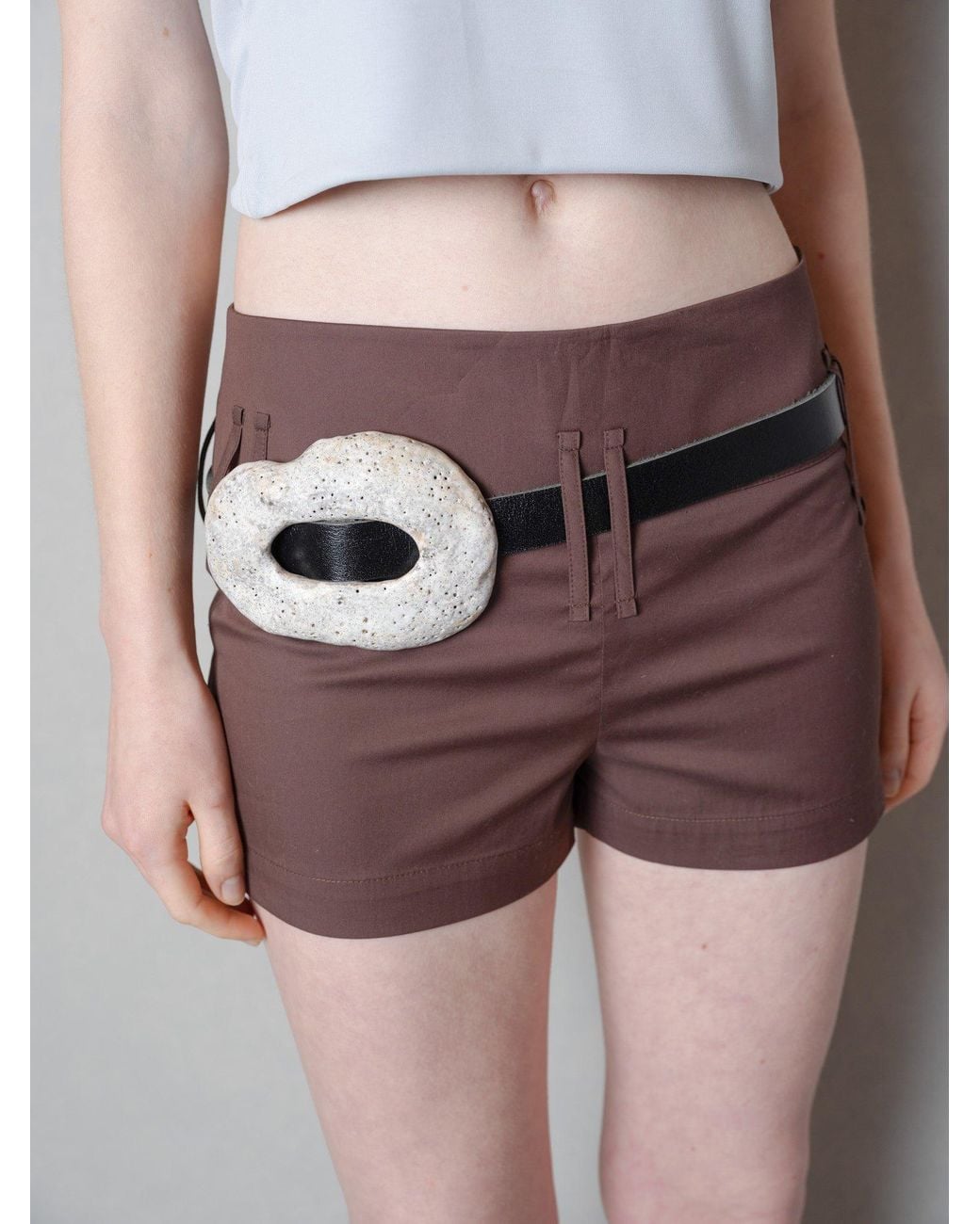 Anemoia Sable Poplin Micro Shorts in Grey | Lyst UK