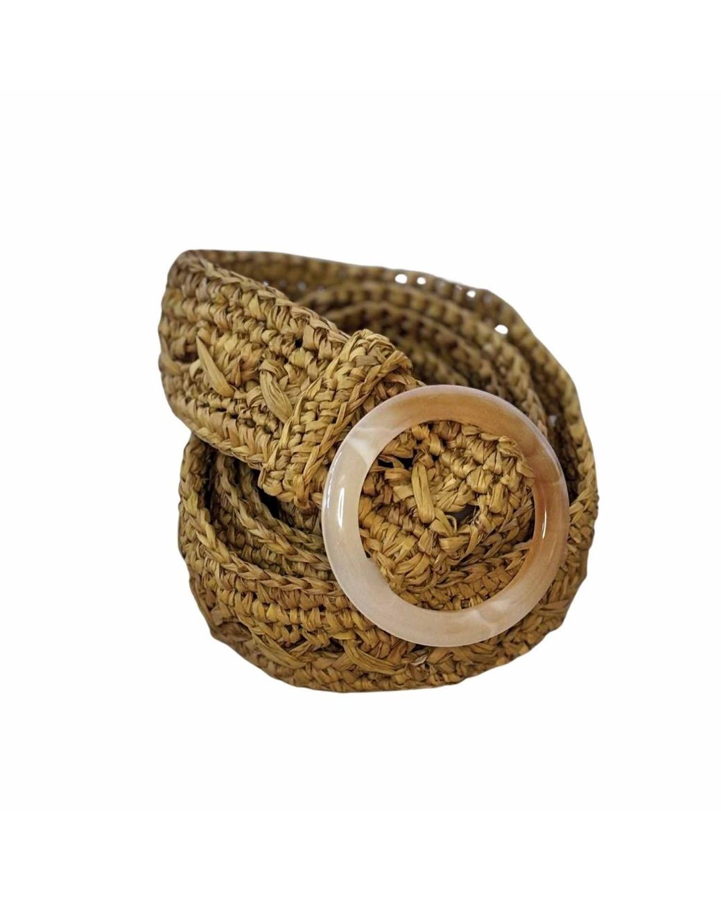 Zanatany Concepts Balline Mustard Raffia Belt in Metallic | Lyst