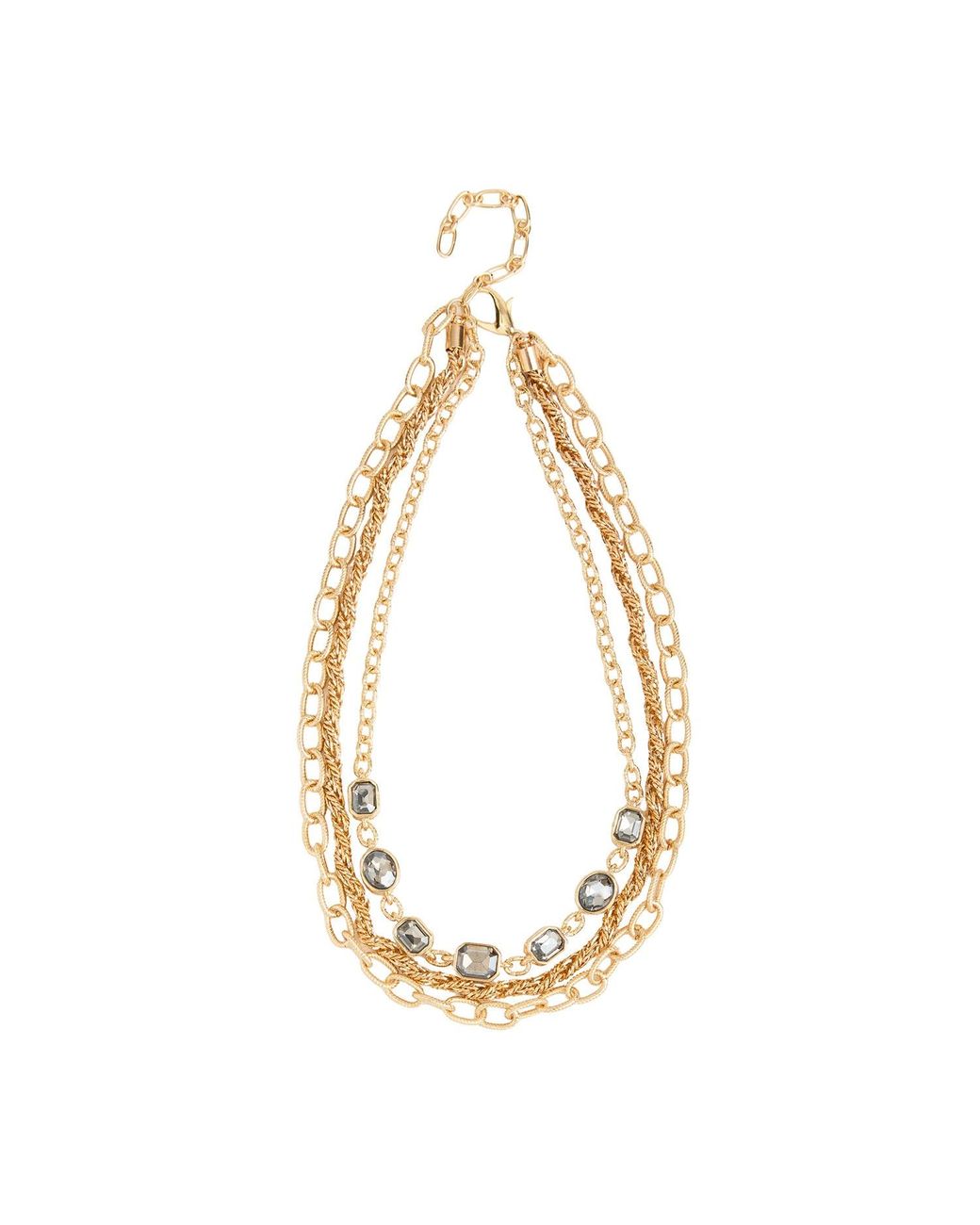 Saachi Crystal Cascade Chain Necklace in Metallic | Lyst UK