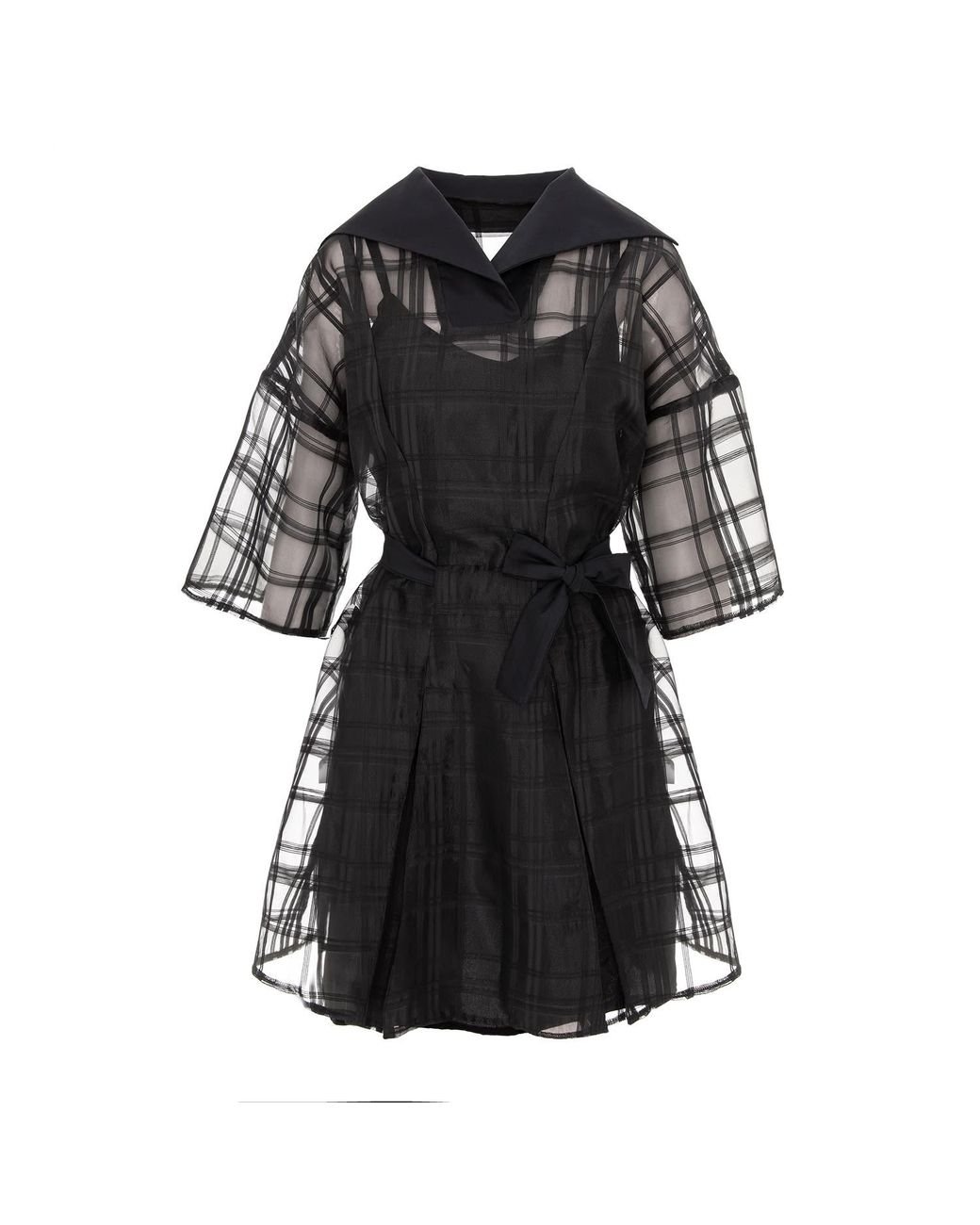 Larisa Dragna Karol Sheer Dress in Black | Lyst UK