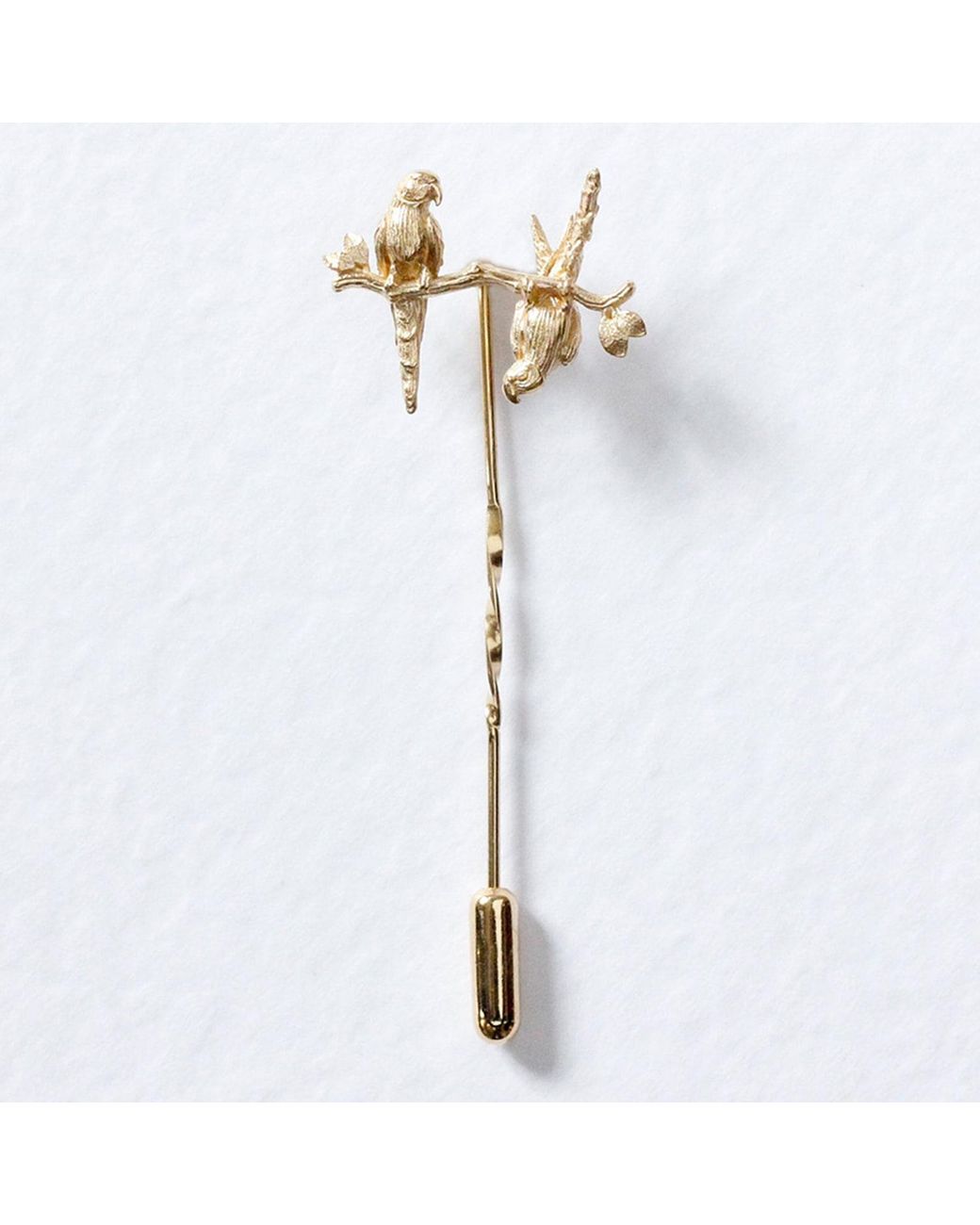Lee Renee Parakeet Tie Pin – Two Friends On A Branch – in Metallic for ...
