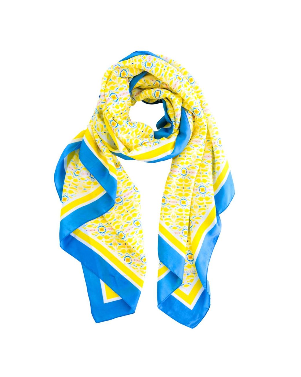 Evelyn & Kate Elegant All Silk Scarf, Double Lemon With Marigold ...