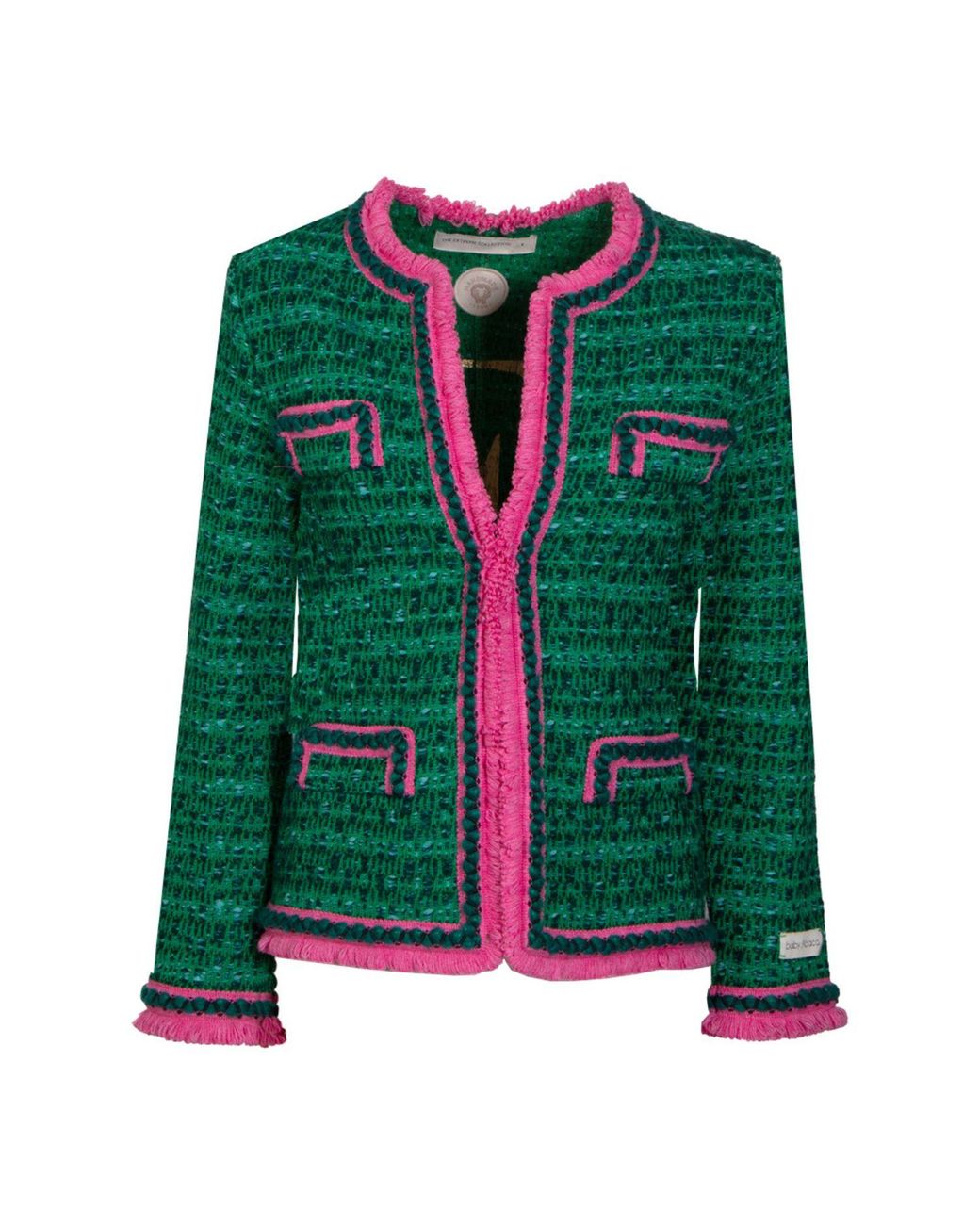 The Extreme Collection Merino Wool And Alpaca Tweed Jacket With Pink ...