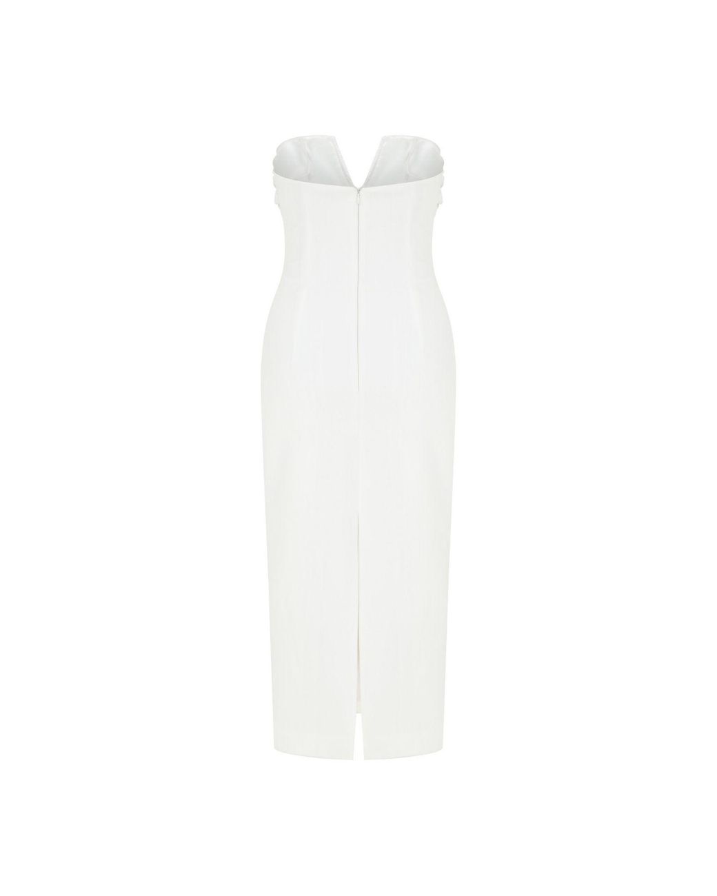 NAZLI CEREN Miora Crepe Midi Dress in White | Lyst