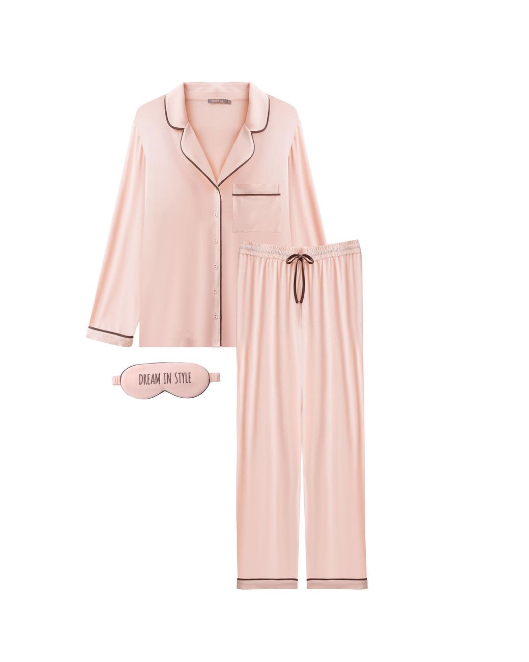 Nokaya Bamboo Long Pyjama Set in Pink | Lyst