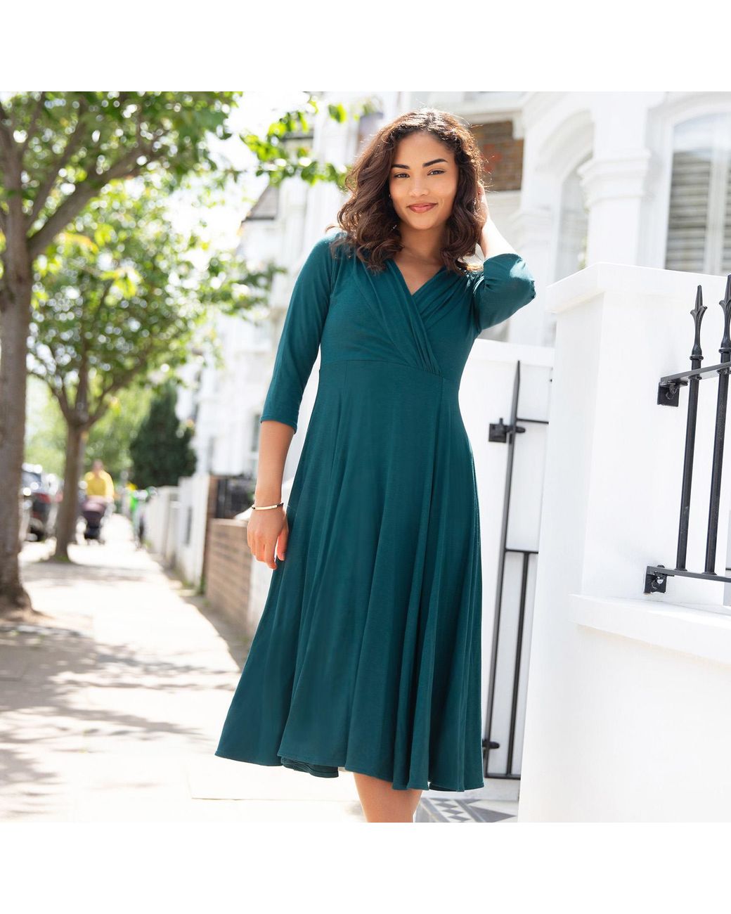 Alie Street London Annie Dress Pine in Green | Lyst