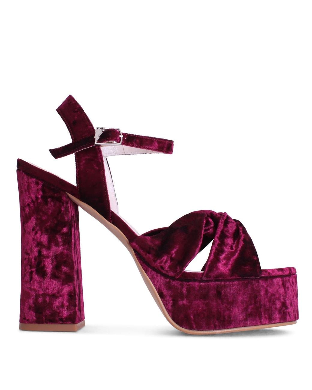 Terry De Havilland Tyla Merlot Velvet Platform Heel in Purple | Lyst