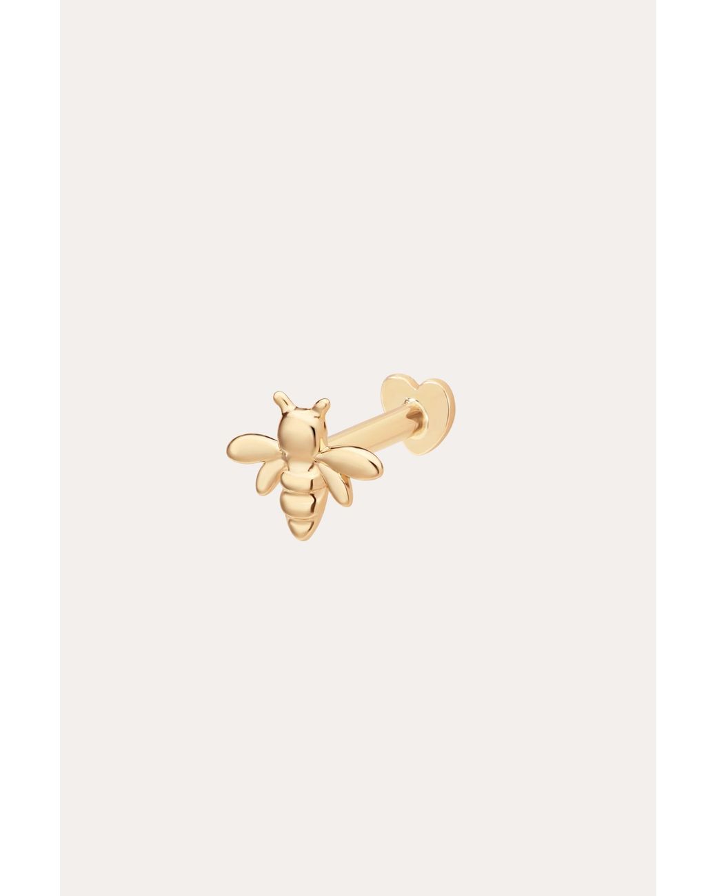 Vanhi 14K Solid Busy Bee Flat Back Stud in Metallic | Lyst UK