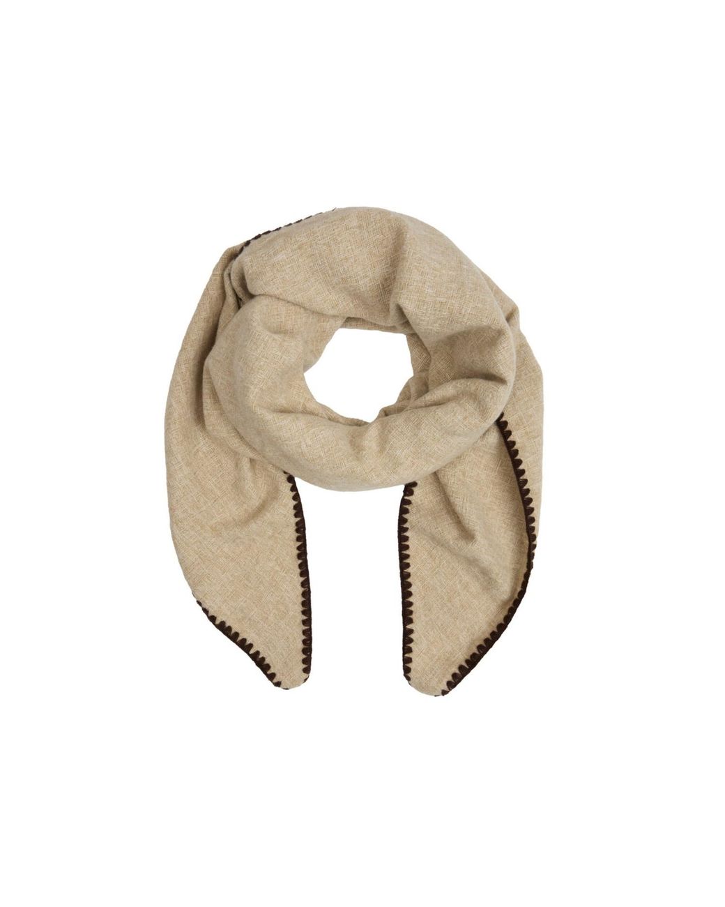 Saachi Knitted Triangle Ivory Shawl Wrap in Natural | Lyst