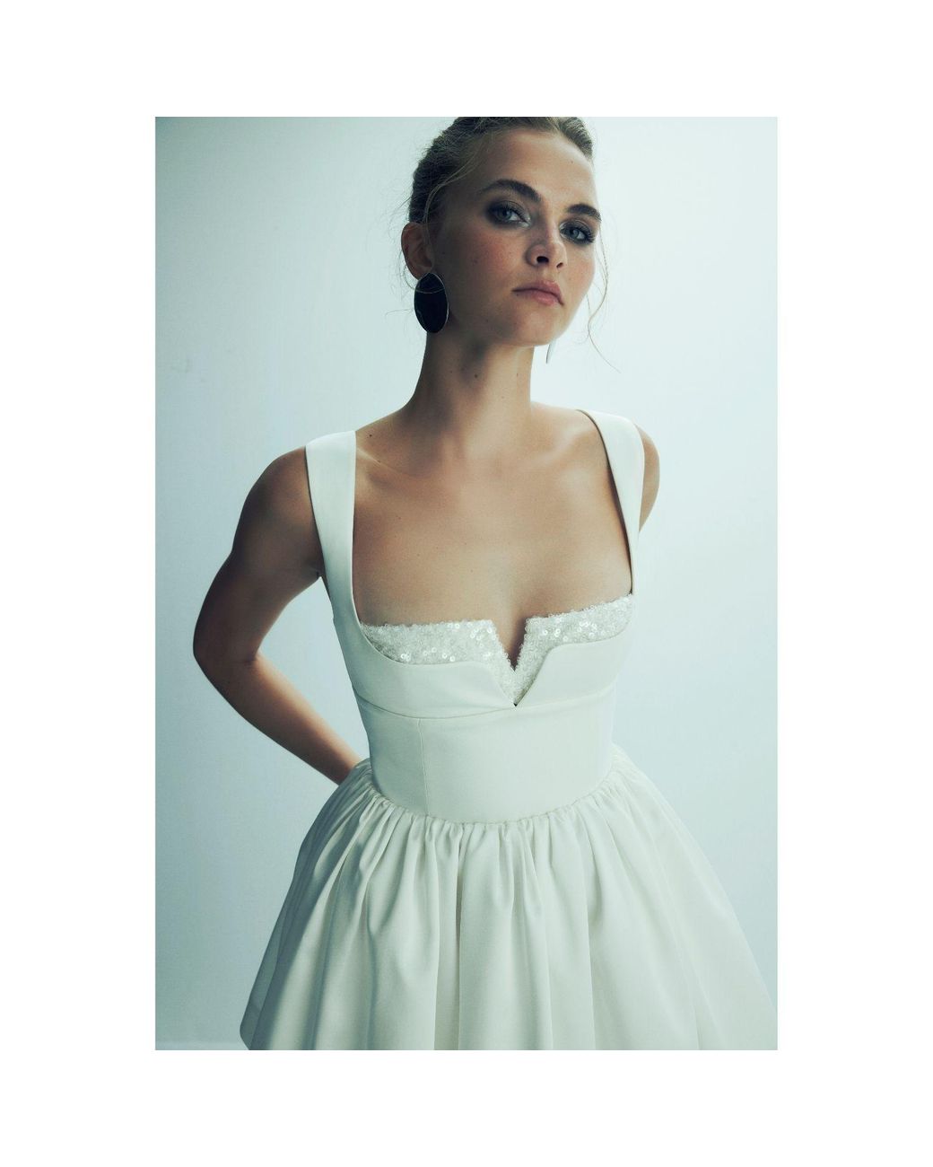 NAZLI CEREN Leanne Satin Mini Dress in White | Lyst