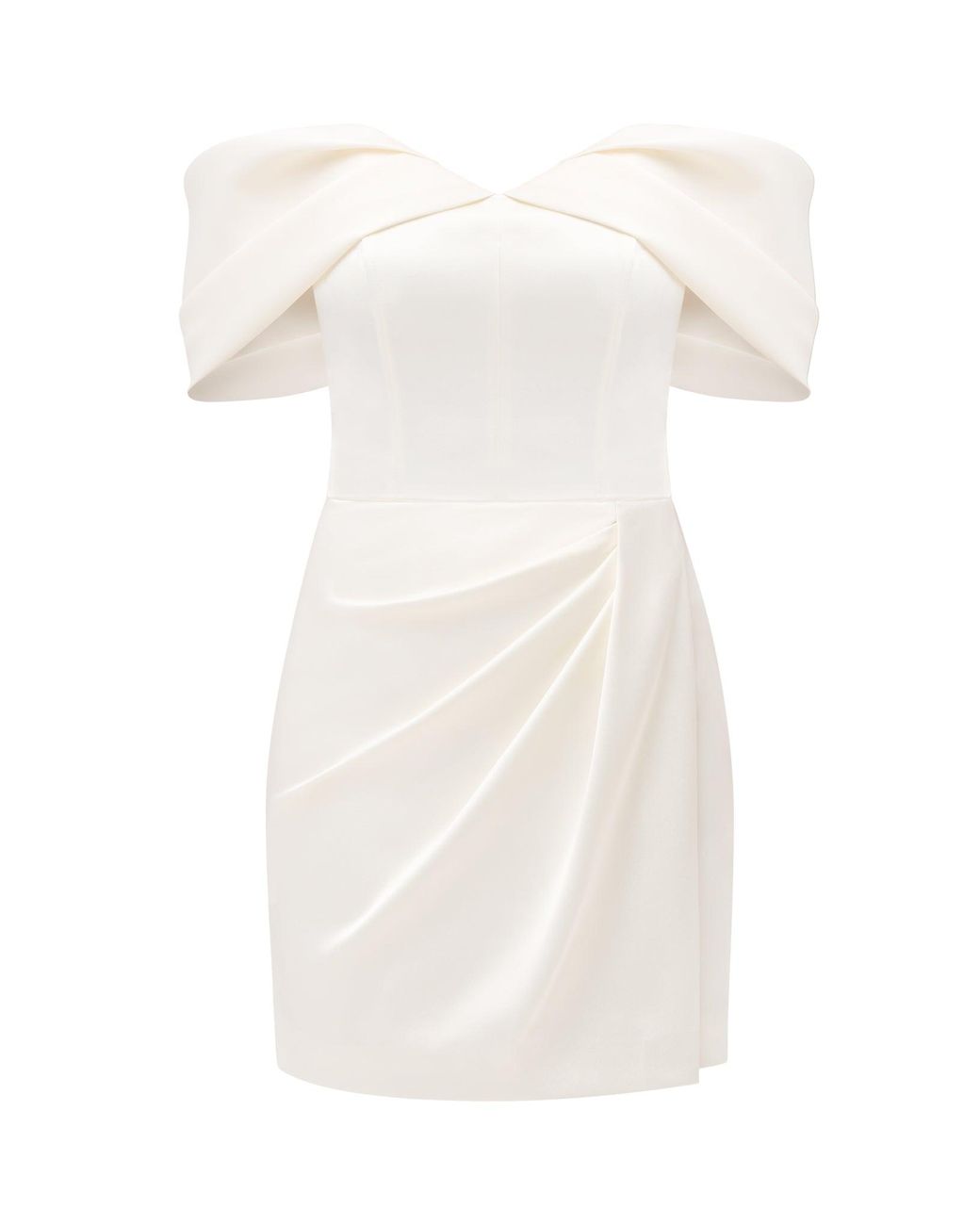 Tia Dorraine Heavenly Kissed Draped Satin Mini Dress in White | Lyst