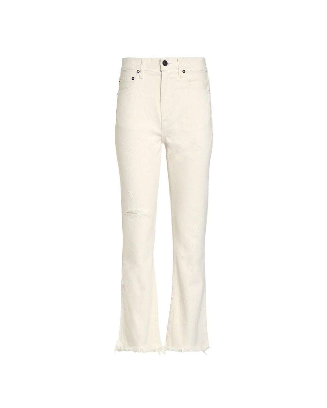 NOEND Farrah Midrise Kick Flare Jeans in Natural | Lyst