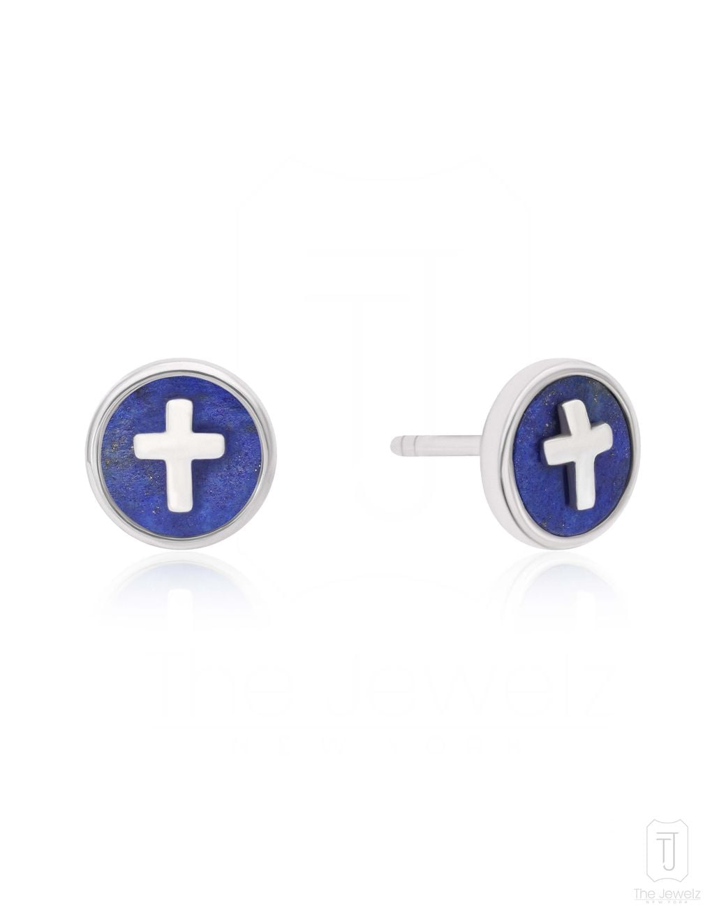The Jewelz Lapis Horizon Cross Studs For in Blue for Men | Lyst
