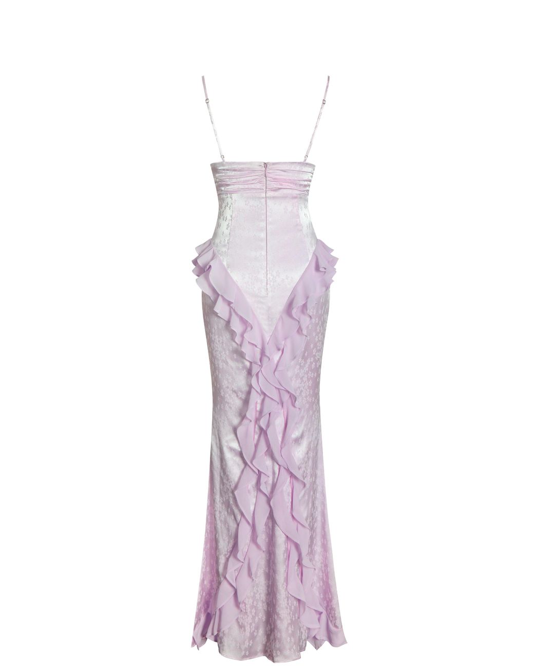 Miss Circle New York Paolina Taro Jacquard Ruffle Mermaid Maxi Dress in ...