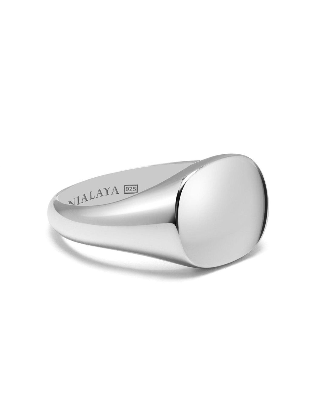 Nialaya Rectangle Sterling Signet Ring in White for Men | Lyst