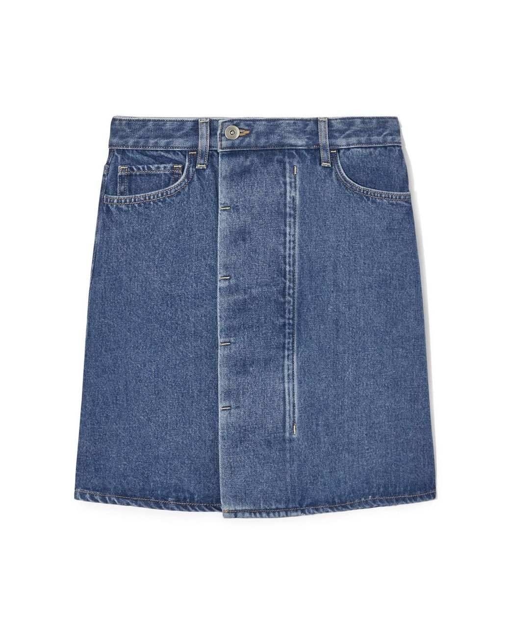 COS Denim Mini Wrap Skirt in Blue | Lyst