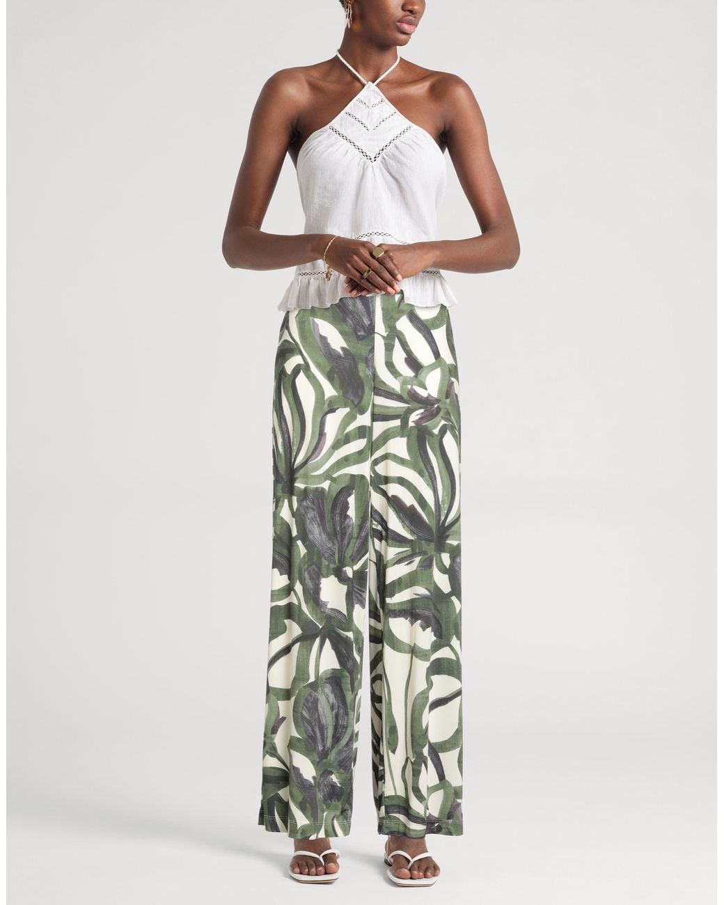 Diana Gallesi Military Pants Polyester, Elastane in Green | Lyst