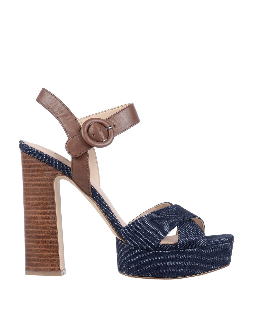 Guess Sandals Textile Fibers, Leather in Blue | Lyst