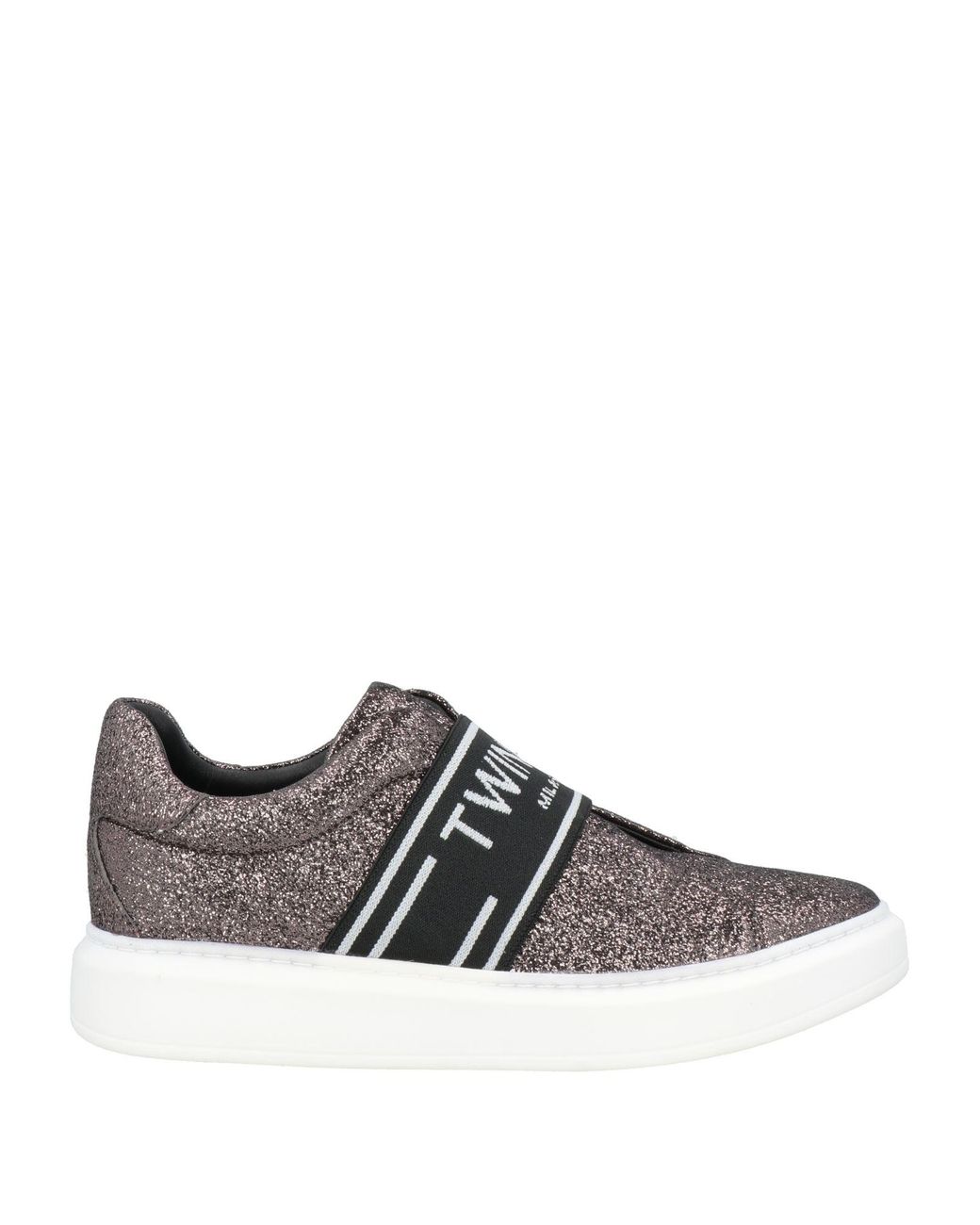 Twinset Metallic Slip-On Sneakers in Brown | Lyst