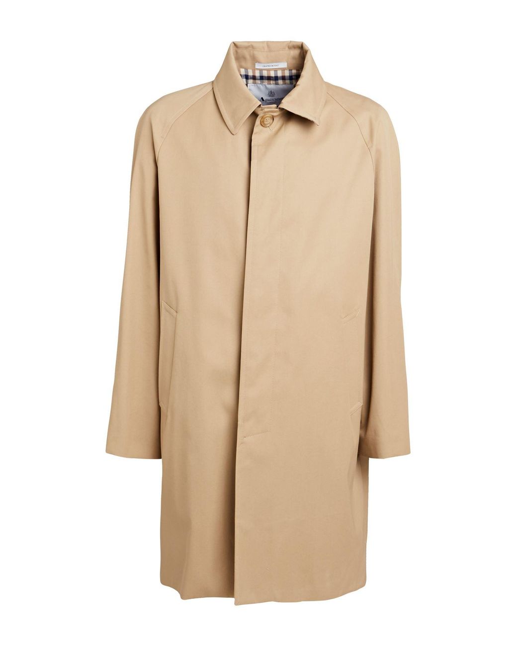 Aquascutum Overcoat & Trench Coat Cotton in Natural for Men | Lyst