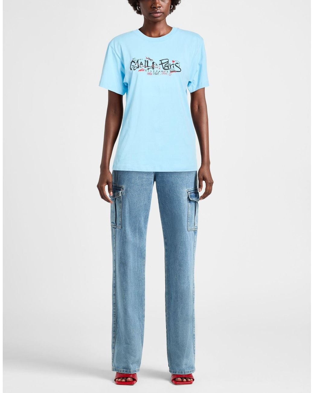 Gaelle Paris Sky T-Shirt Cotton in Blue | Lyst
