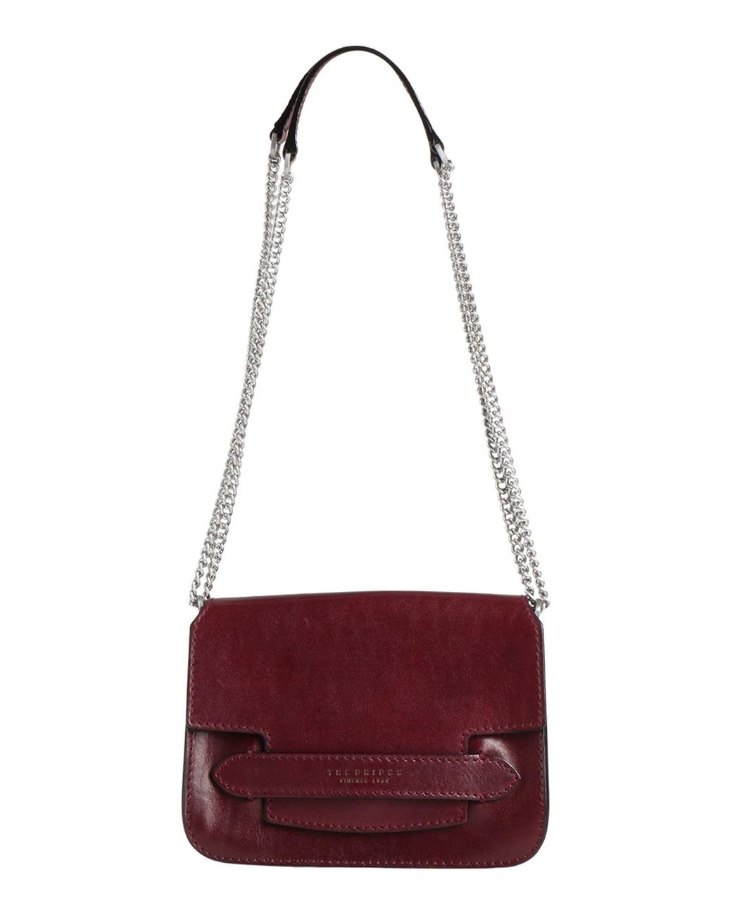 The Bridge Burgundy Shoulder Bag Leather in Red | Lyst