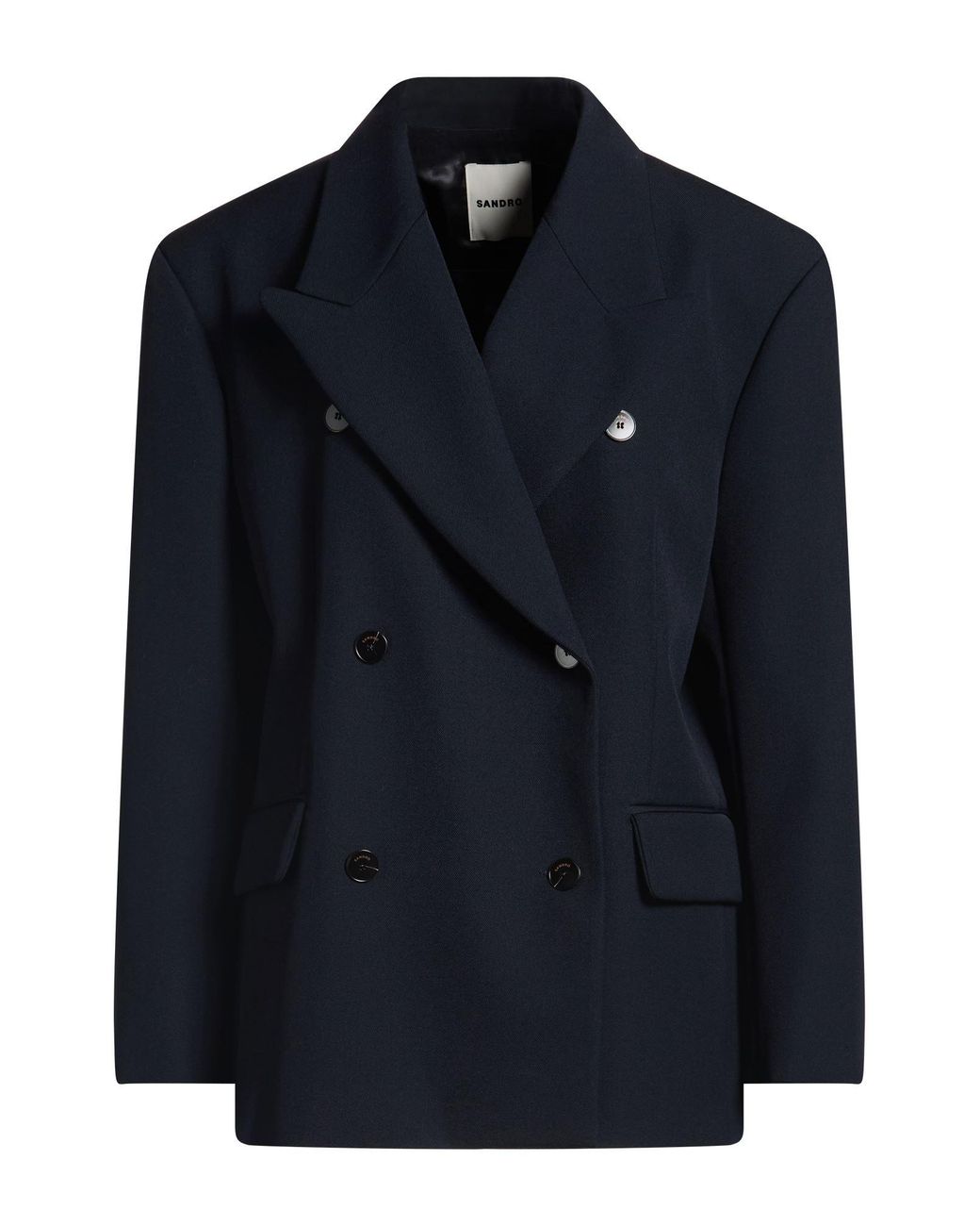 Sandro Midnight Blazer Polyester, Virgin Wool in Blue | Lyst