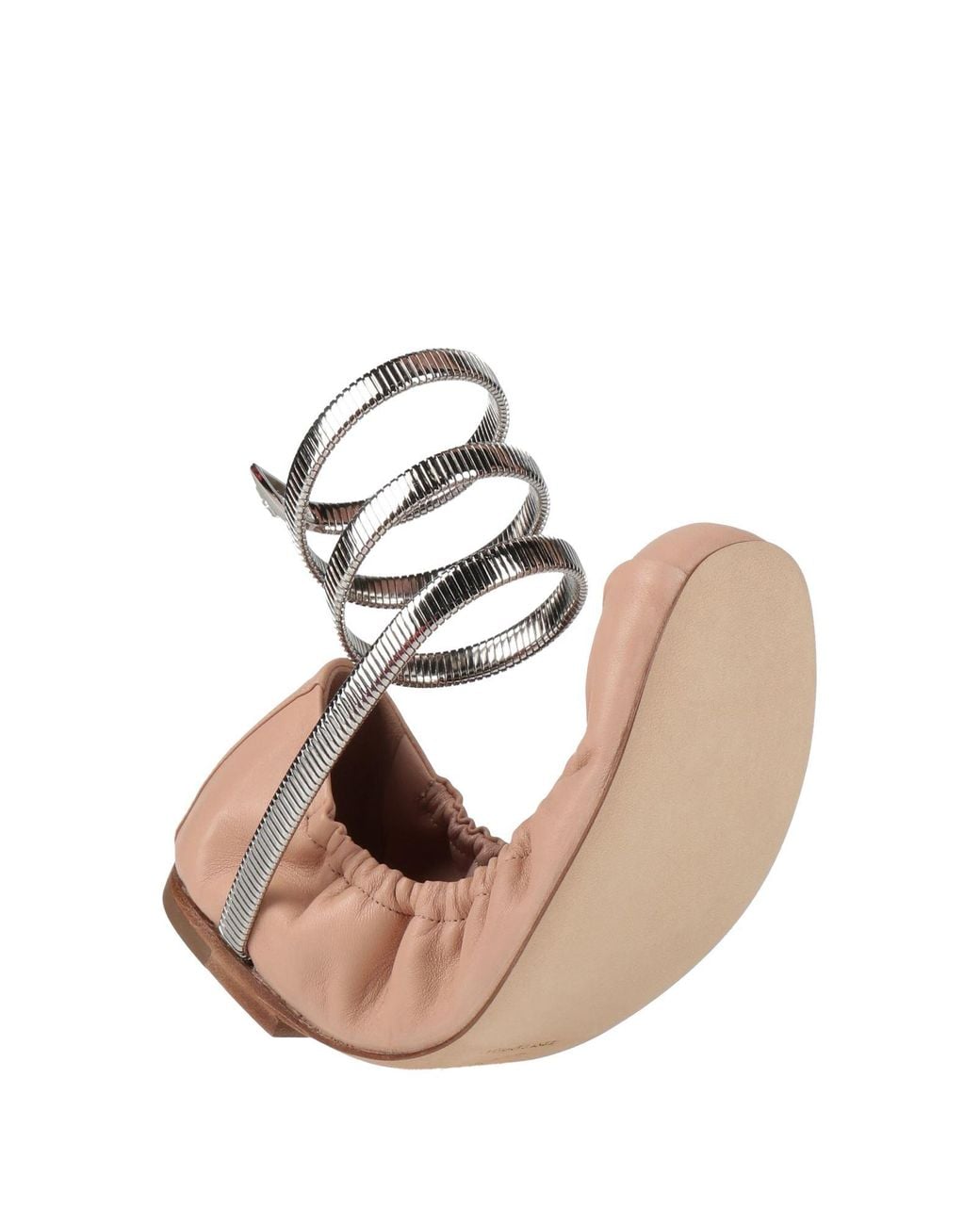 Rene Caovilla Ballet Flats Leather, Metal in Pink | Lyst UK