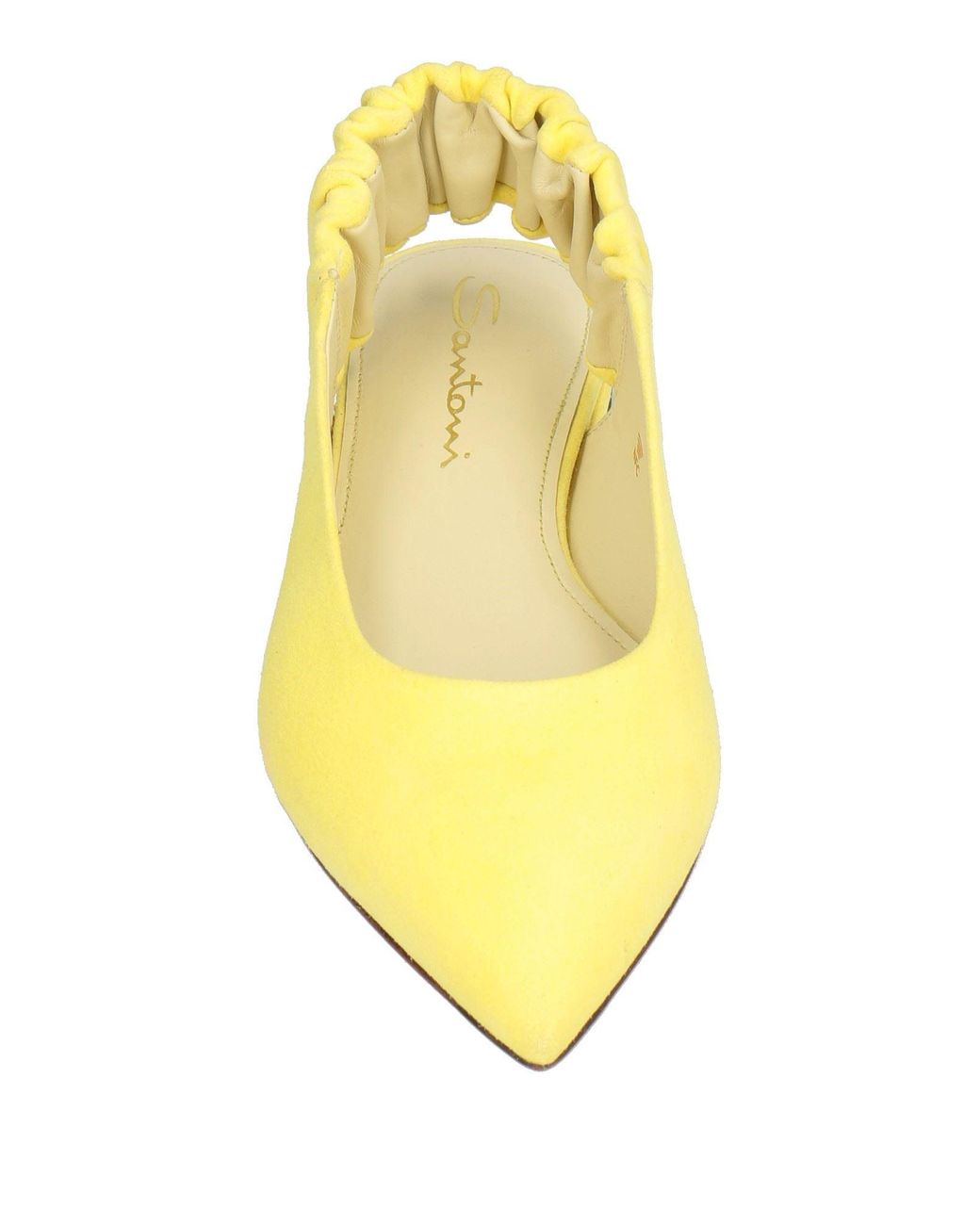 Santoni Ballet Flats Leather in Yellow | Lyst