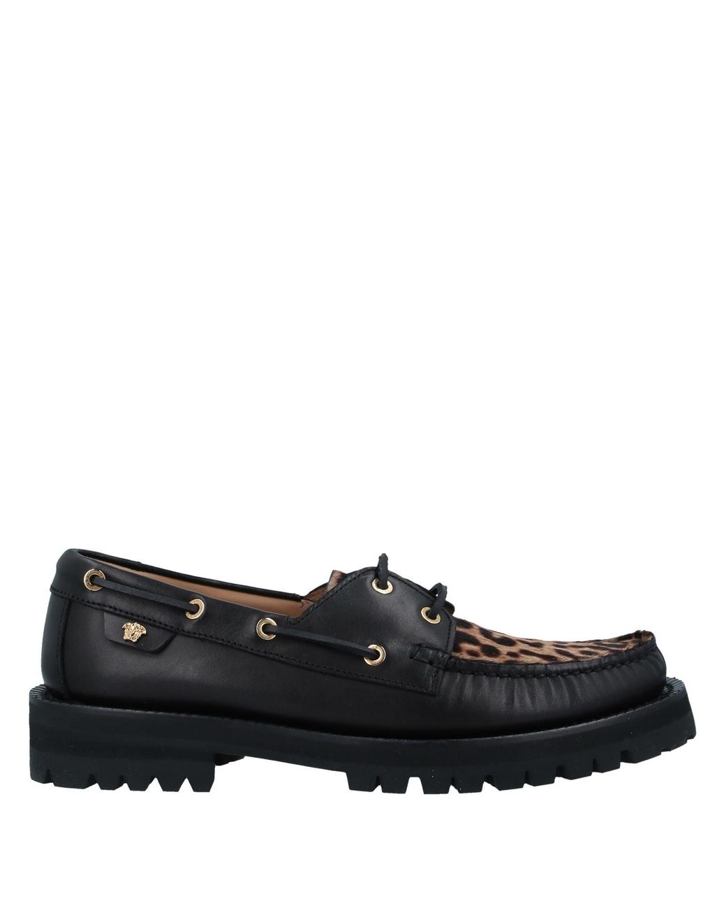 Versace Sand Loafers Calfskin in Black for Men | Lyst