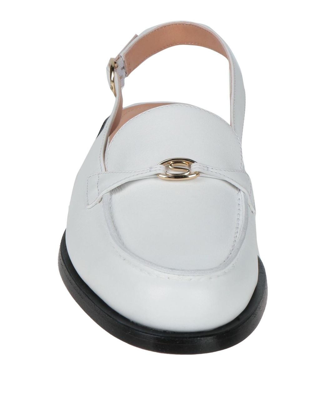 Santoni Ballet Flats Leather in White | Lyst