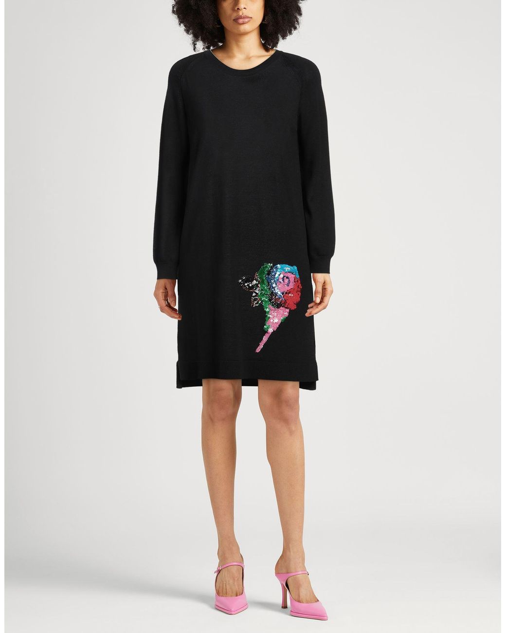 Iceberg Mini Dress Wool, Silk in Black | Lyst