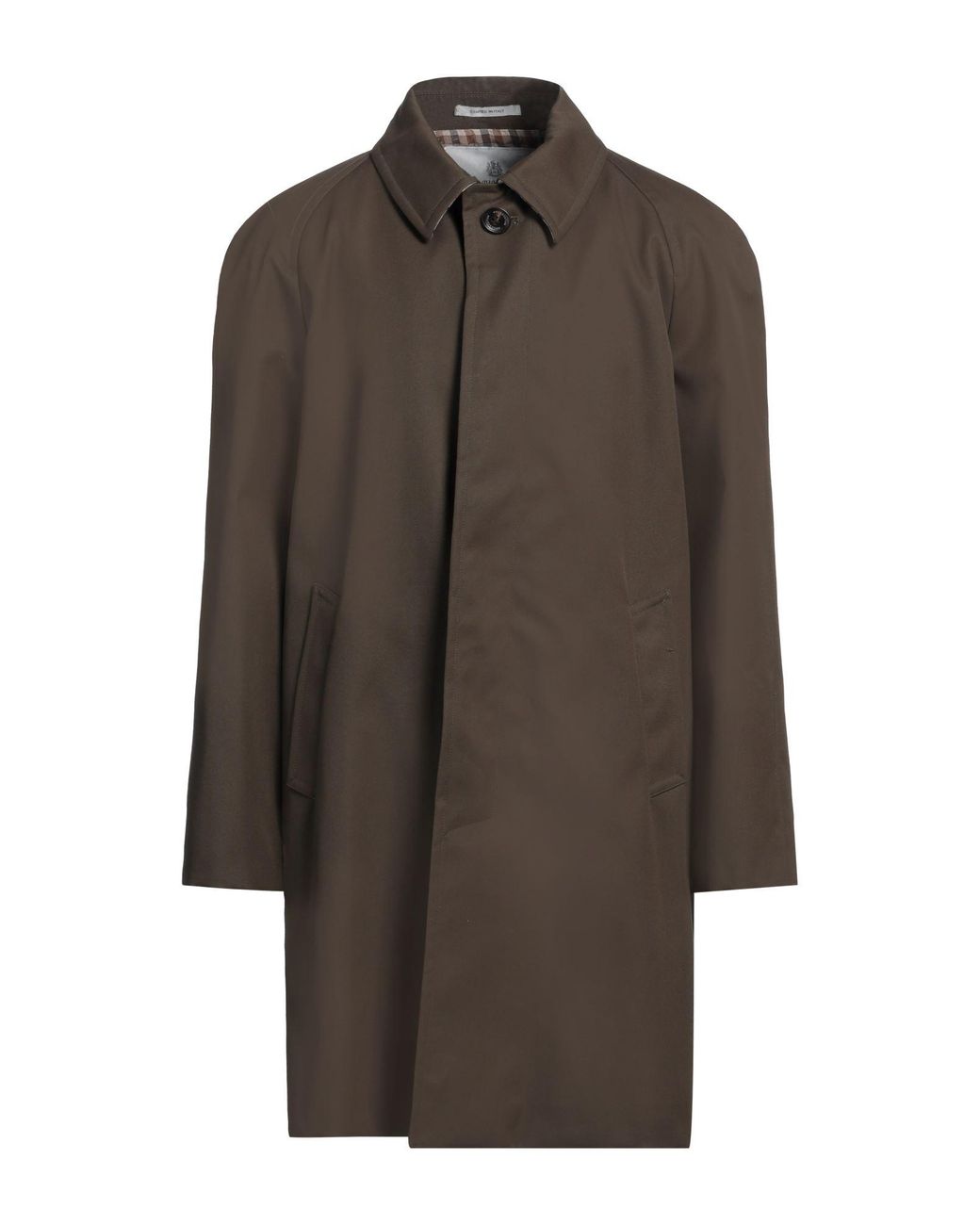 Aquascutum Overcoat & Trench Coat Cotton in Brown for Men | Lyst