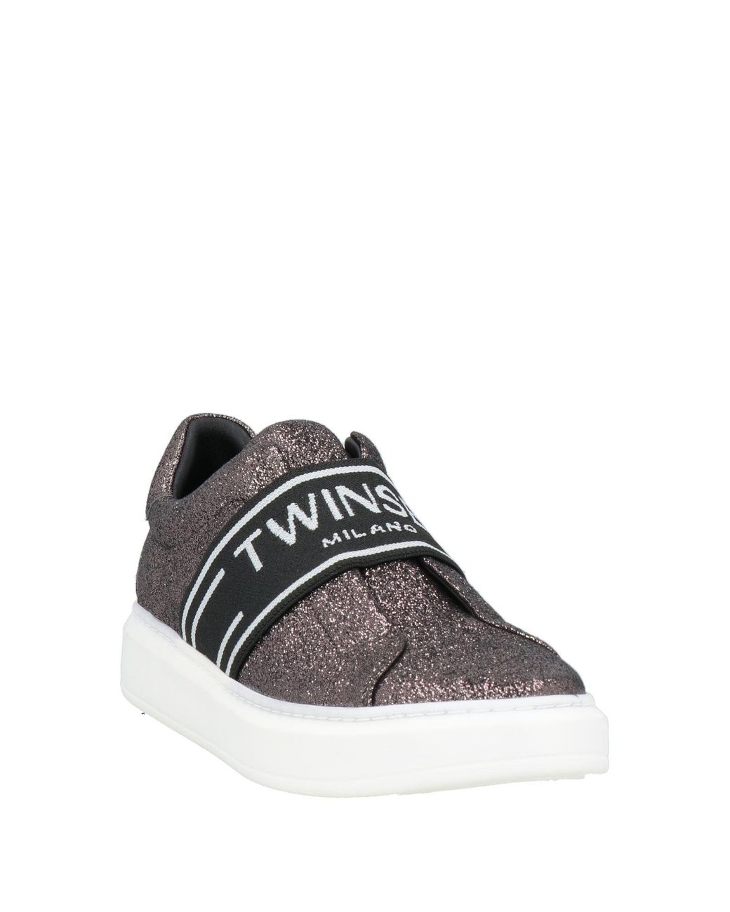 Twinset Metallic Slip-On Sneakers in Brown | Lyst