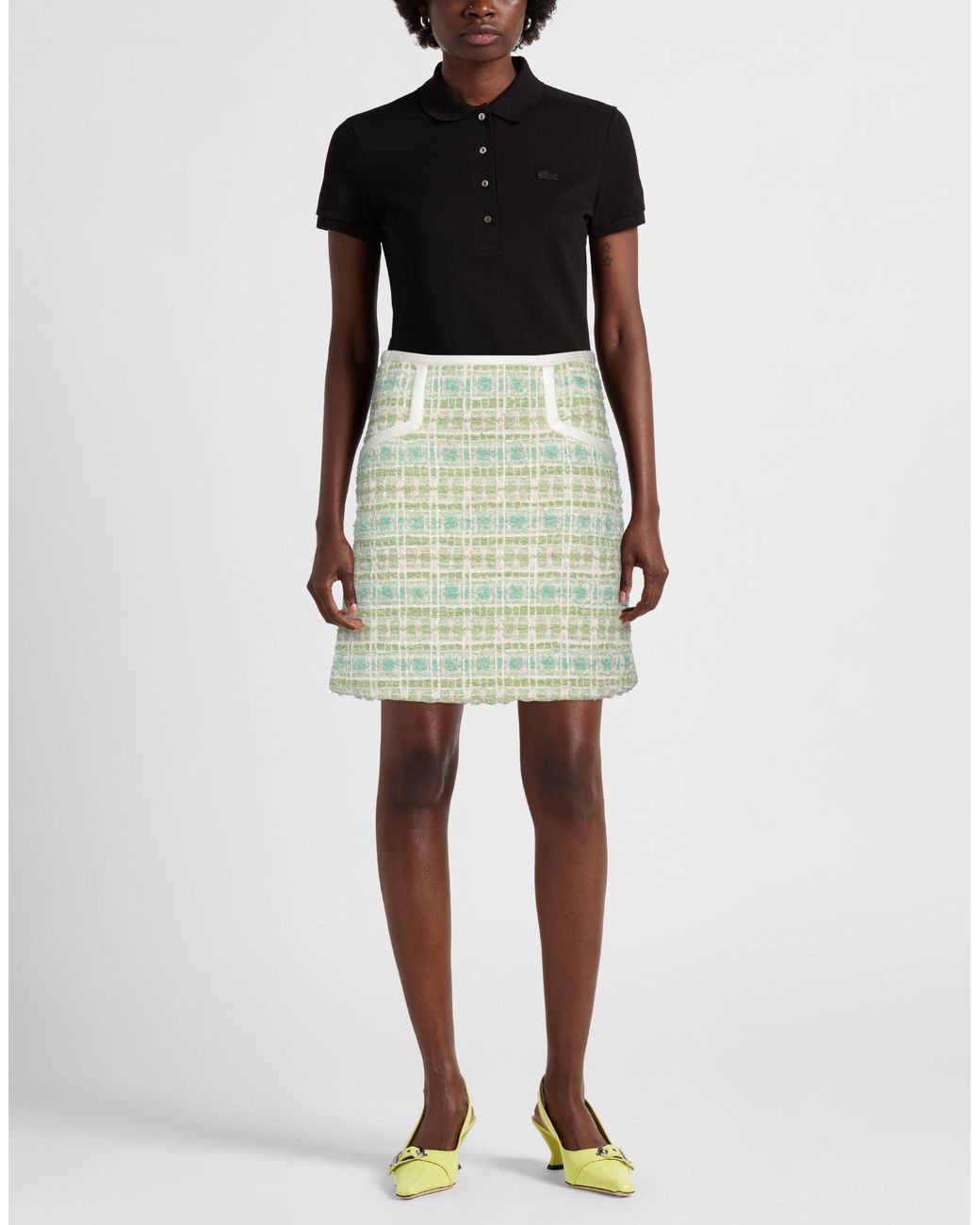 Sandro Mini Skirt Polyester, Wool, Metallic Fiber in Green | Lyst